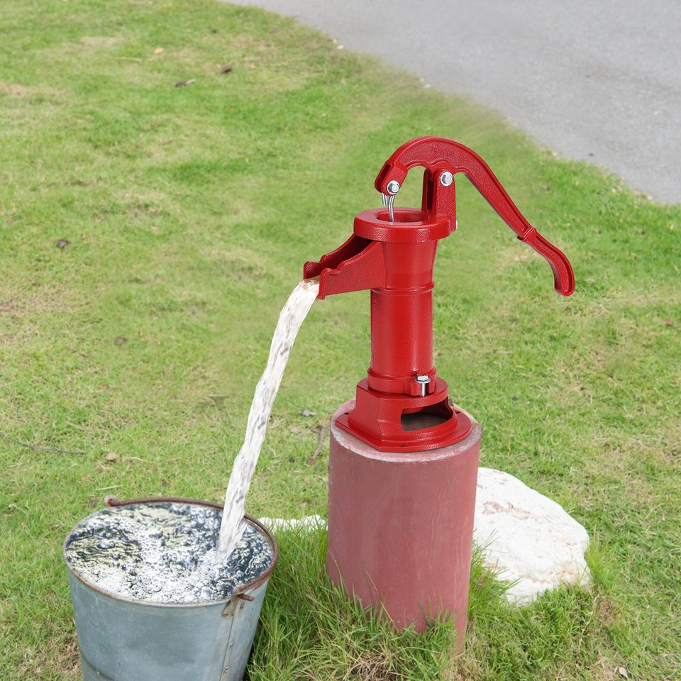 Antique Well Hand Pitcher Pump 25 ft Max Lift Cast Iron Manual Water ...