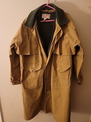 Vtg CC FILSON USA Men’s 44 L XL #65 Tin Cloth Waxed Oiled Duster Coat ...