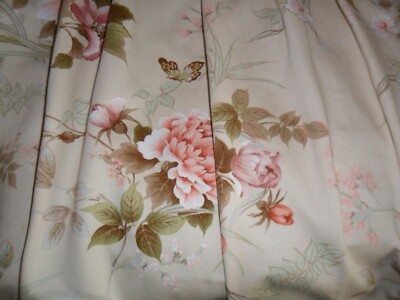 Vintage pair curtains.Flowers and butterflies.A Crowson fabric.Cotton ...