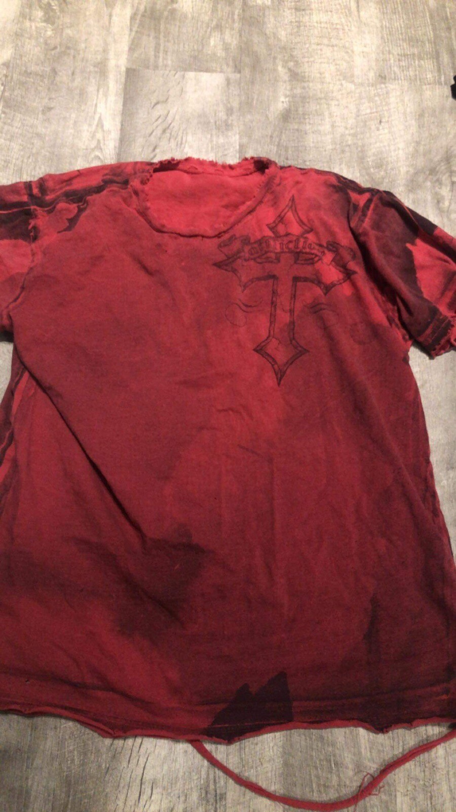 Men’s red affliction graphic grunge t shirt size m do… - Gem
