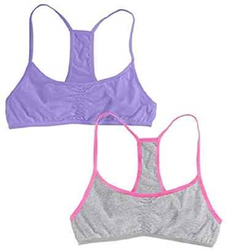 2-Pack Hanes Girls Racerback / Crop Top Training Bra Bralette Size M ...