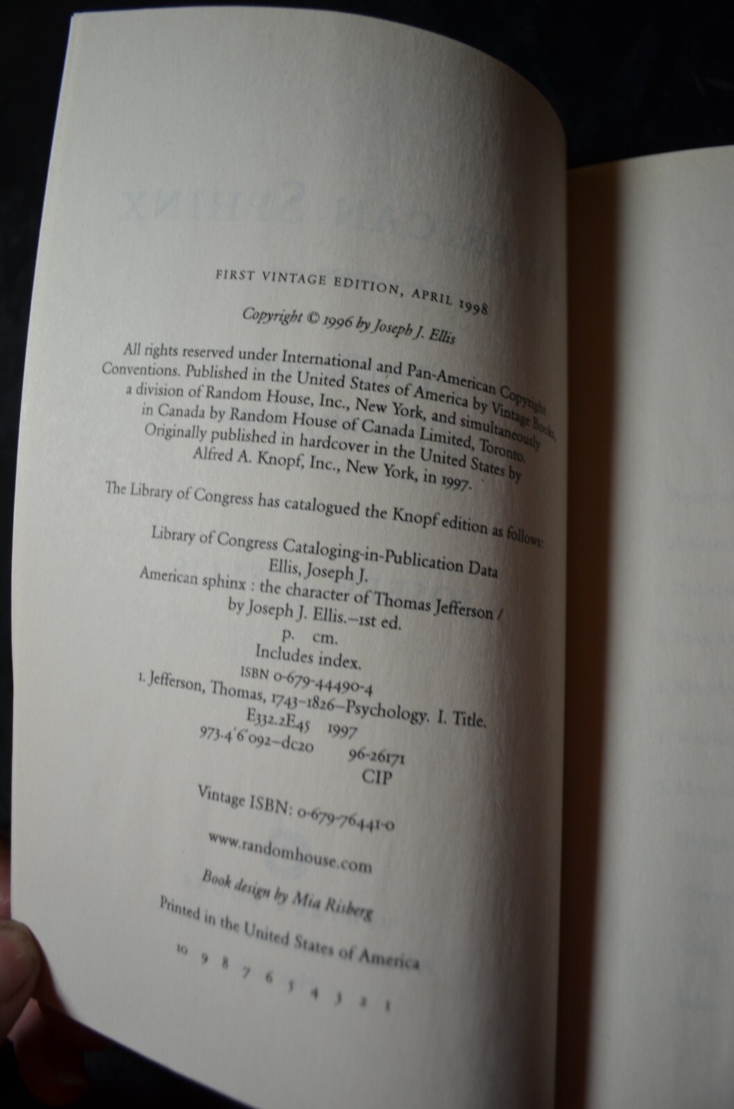 American Sphinx : The Character of Thomas Jefferson by Joseph J. Ellis ...