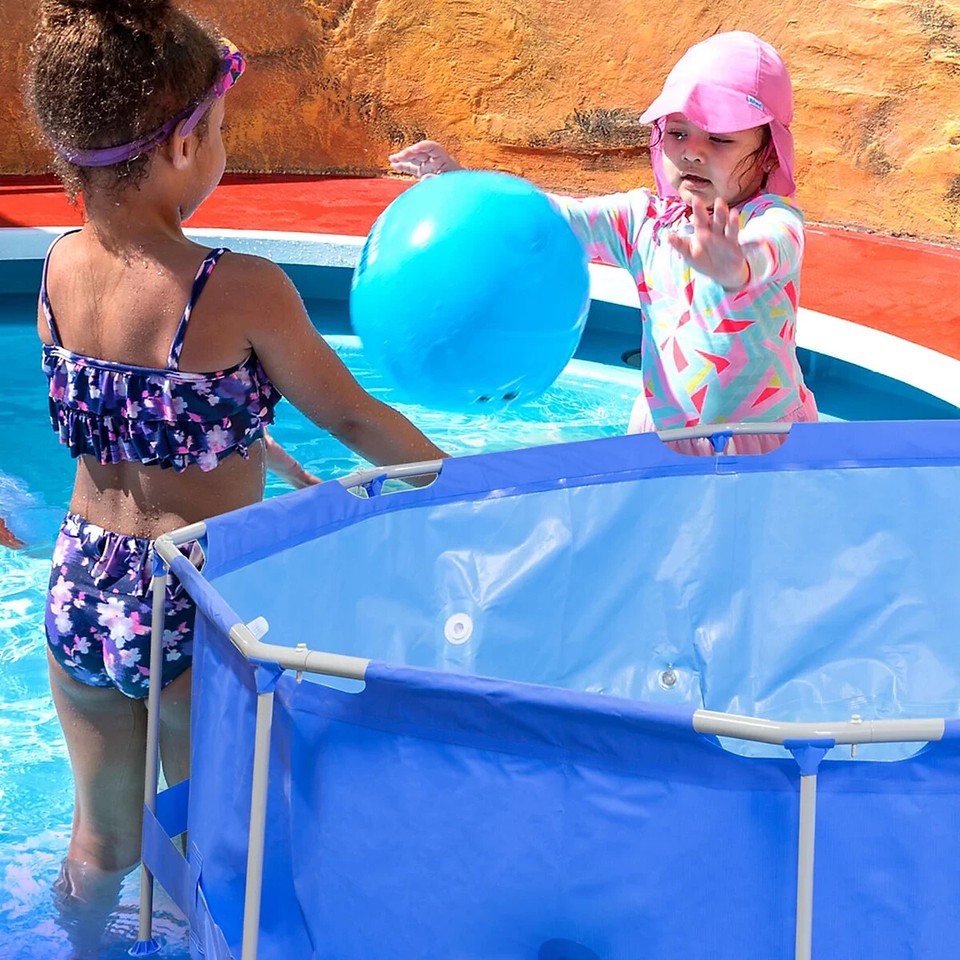 Giant Round 10ft Garden Family Swimming Paddling Pool 3m x 0.76m Metal ...