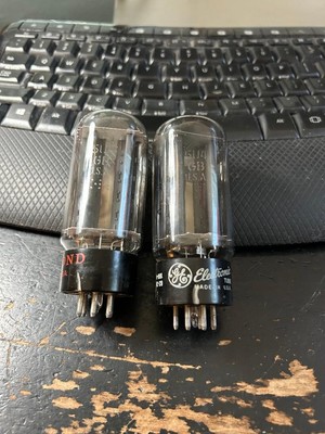 Excellent testing matched balanced pair GE 5U4GB missing guide pins ...