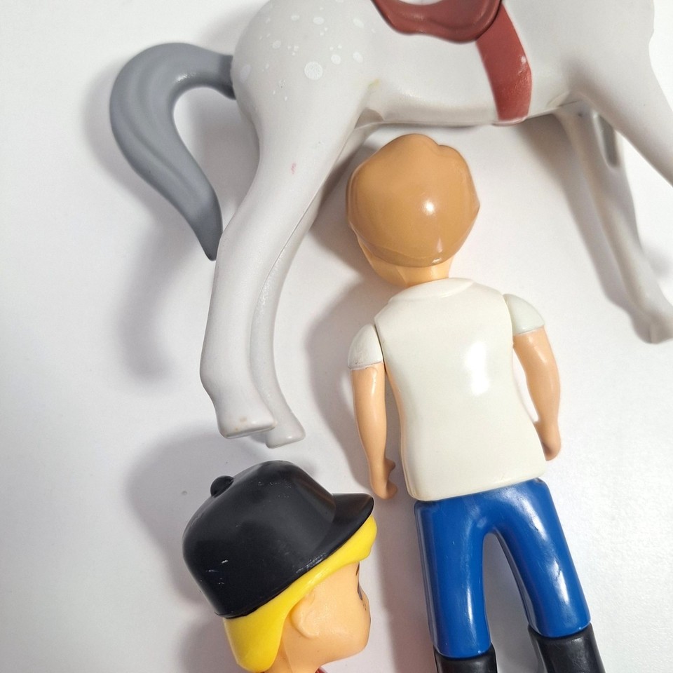 Little Tikes Horse 2 Riders Boy Figure Jockey Gray Dapple Pony Vintage ...
