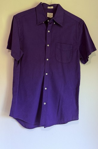 JCREW MENS SHORT SLEEVE SEER SUCKER DEEP PURPLE SLIM FIT SHIRT ORGANIC ...