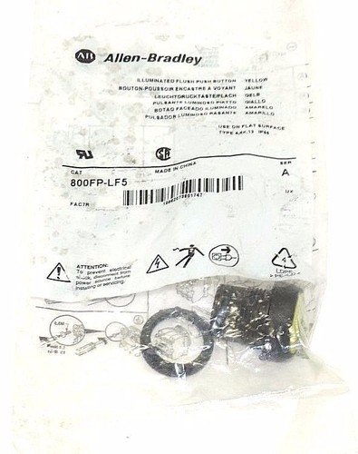 NEW ALLEN BRADLEY 800FP-LF5 ILLUMINATED YELLOW PUSH BUTTON SER A ...
