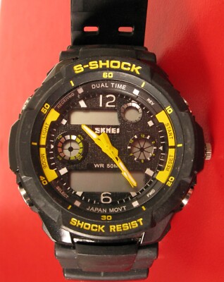 VINTAGE CLASSIC S-SHOCK SKMEI SPORT ATHLETIC TRIATHALON TRAINING WATCH ...