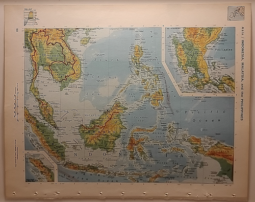 Vintage INDONESIA MALAYSIA & PHILIPPINES Atlas Map 1967 MSM World Book ...