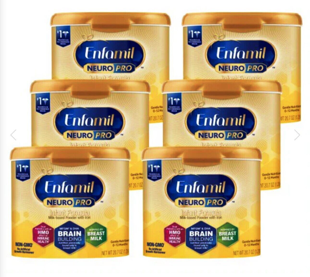 6 TUBS Enfamil NEURO PRO 20.7oz 0-12Months Infant Formula Milk Powder ...