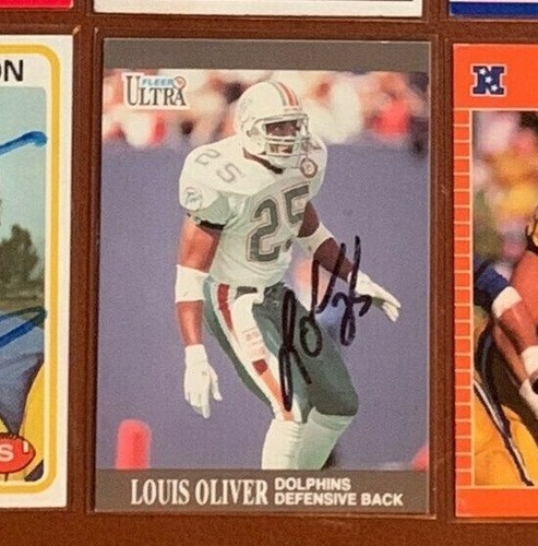 LOUIS OLIVER Miami Dolphins - Florida Gators 1991 Ultra SIGNED ...