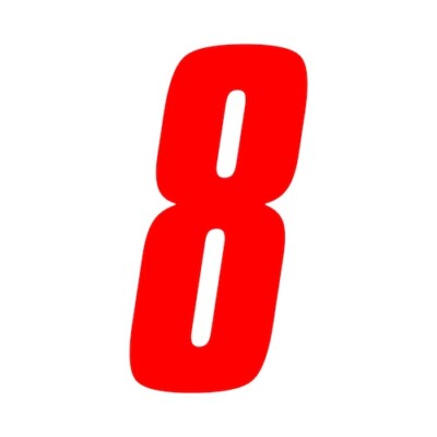 3 inch tall Red Race Number 8 racing numbers decals sports digits mx ...