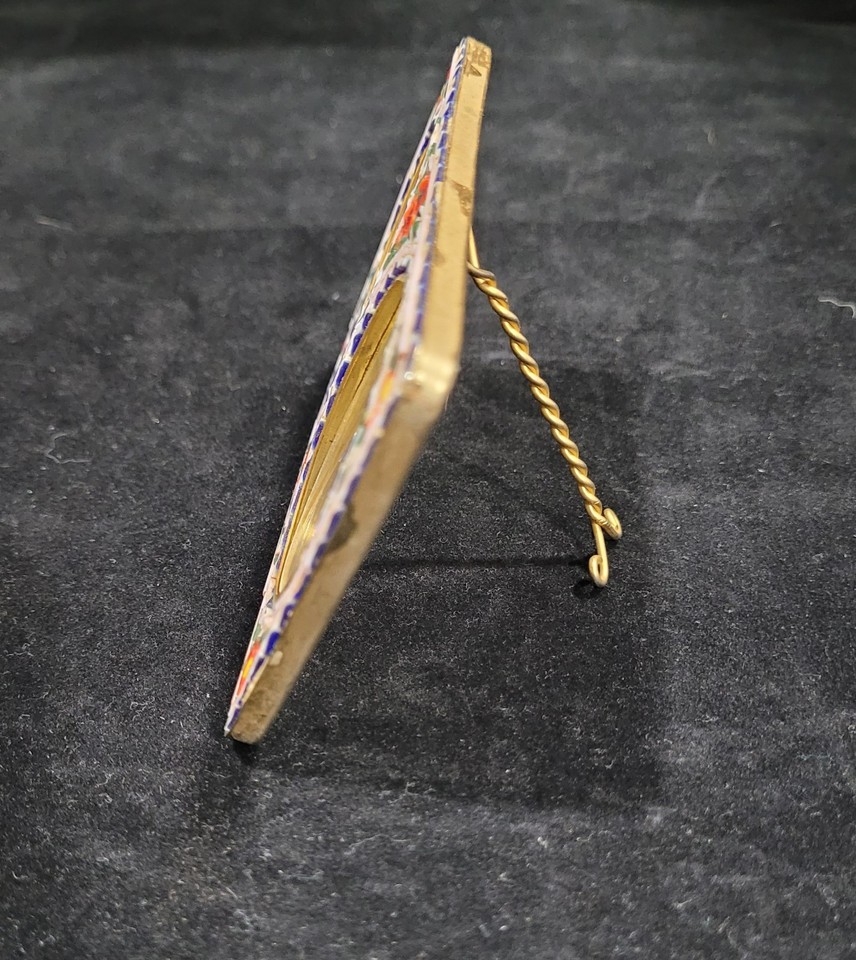 VTG Lilac Blue Micro Mosaic Double Photo Picture Frame Italian Red ...