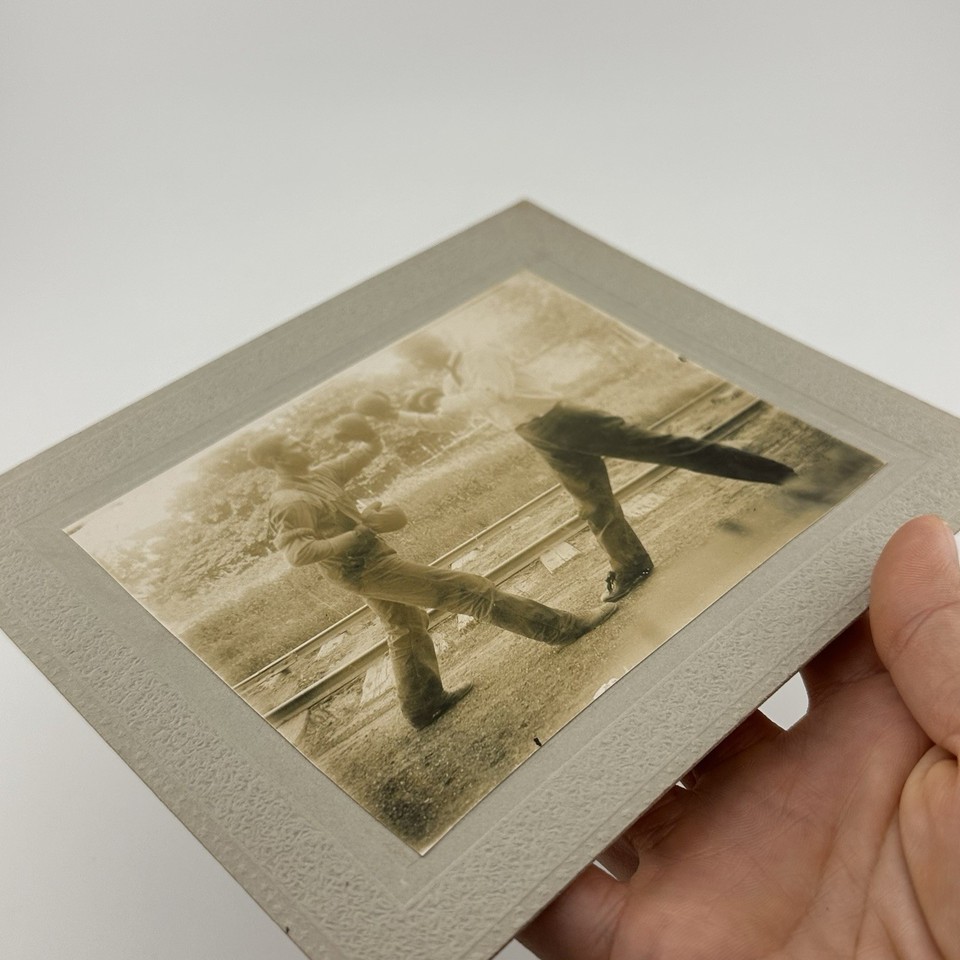 Antique 1800s Boxing Match Cabinet Photo Boxer 1890s Railroad Picture ...