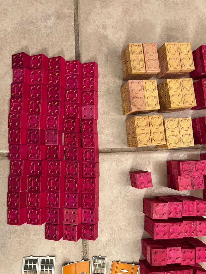 Halsam American Bricks Wooden Building Blocks 1940 Vintage 6 lbs 500 ...