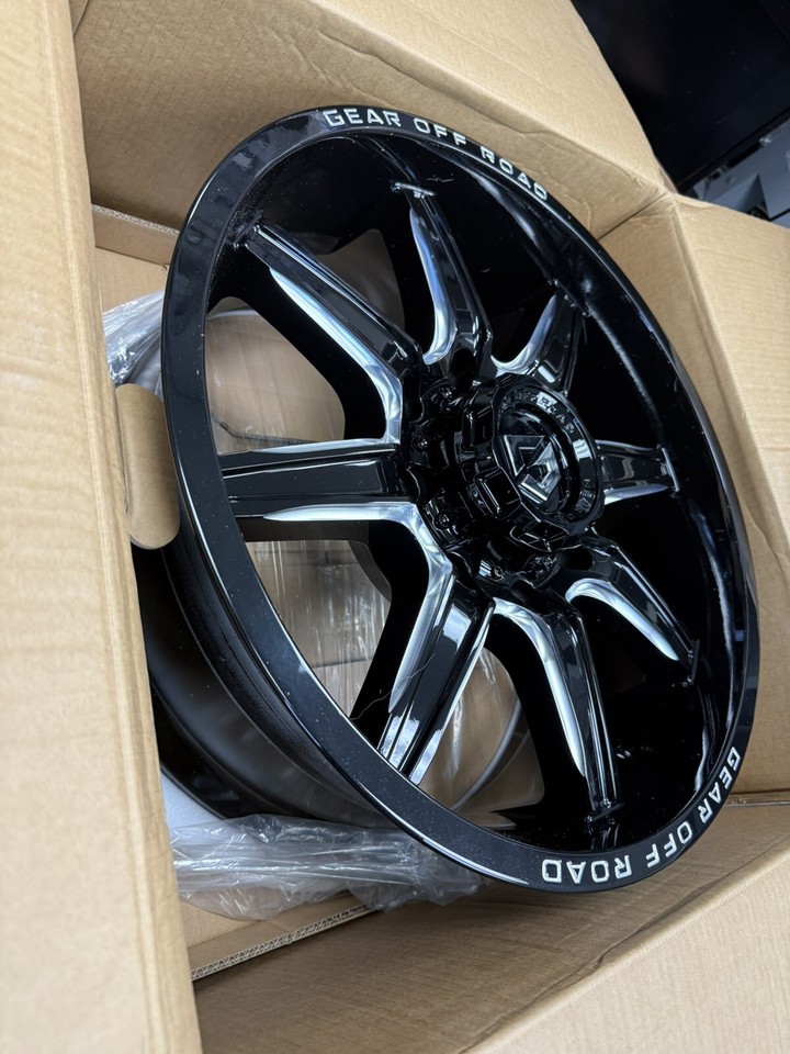 (Set of 4) Gear Off-Road 765BM Ridge 20x9 8x180 +18mm Black/Milled ...