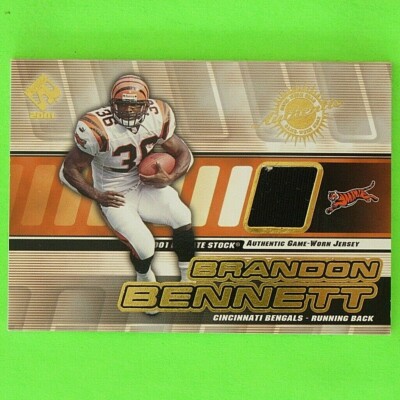 BRANDON BENNETT 2002 GAME WORN GEAR PATCH /300 #30 Cincinnati Bengals ...