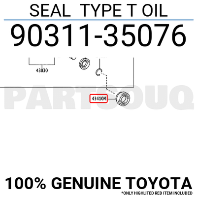 9031135076 Genuine Toyota SEAL TYPE T OIL 90311-35076 | eBay