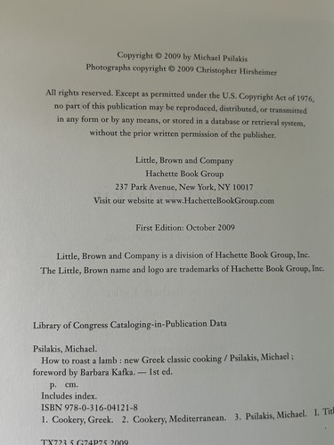 How to Roast a Lamb Cookbook New Greek Classic Cooking Psilakis ...