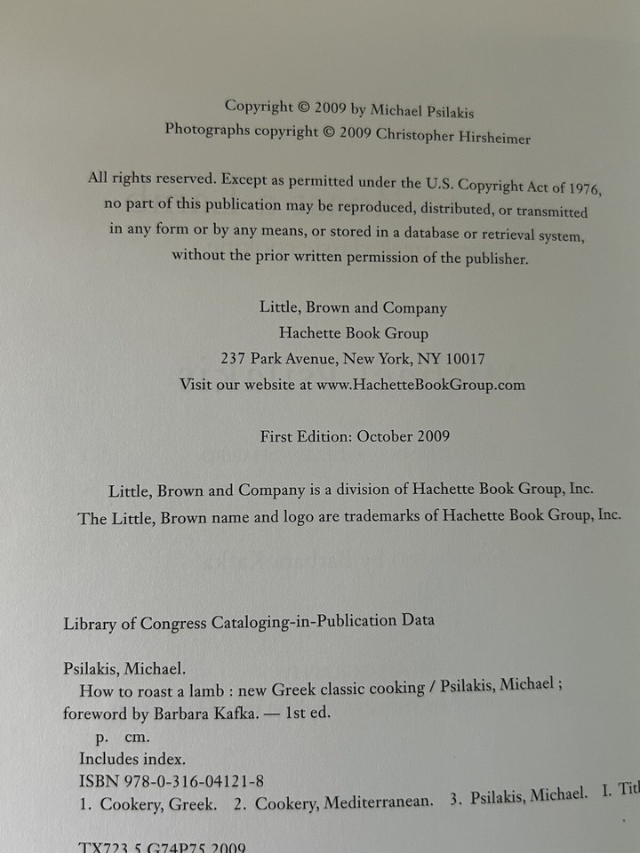 How to Roast a Lamb Cookbook New Greek Classic Cooking Psilakis ...