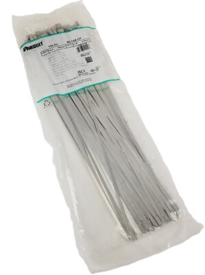 100 Panduit MLT4S-CP Pan-Steel Self-Locking Cable Tie 14.3" L .18" W ...
