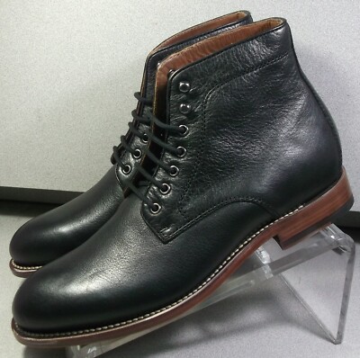 246845 MSBT50 DUDLEY MENS SHOE 9 M BLACK LEATHER ANKLE BOOT BY JOHNSTON ...