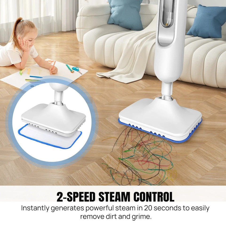 5000W Upright & Handheld Steam Mop Cleaner 12-in-1 Floor Carpet Window ...