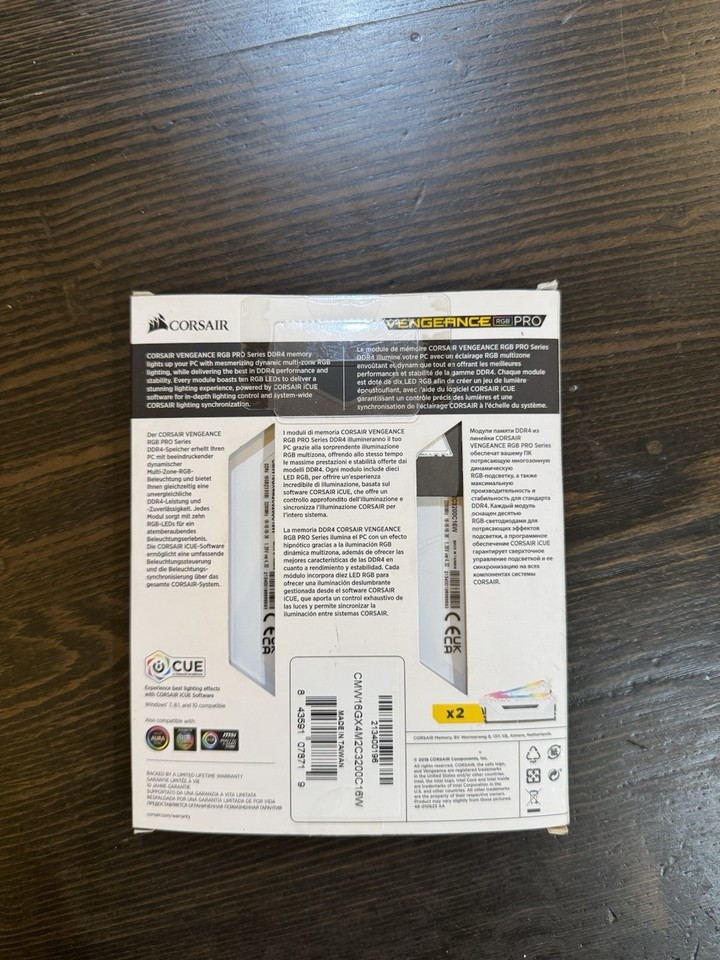 Corsair Vengeance RGB Pro DDR4 16GB 3200MHz Memory Module Pack 2x8GB | eBay