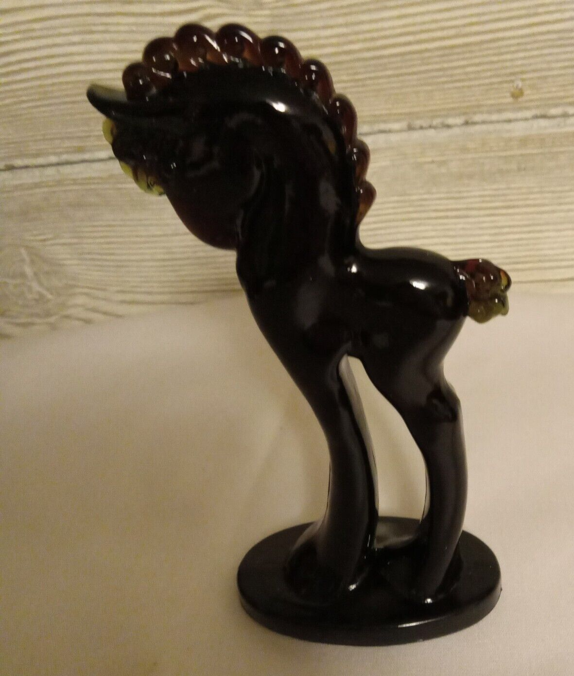 Vintage Retired Mosser Glass - Pony Trojan Horse - Black? Amethyst ...
