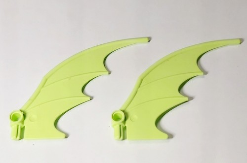 LEGO PART 55706 57487 YELLOWISH GREEN ( 2 pcs ) Dragon Wing 8 x 10 USED ...