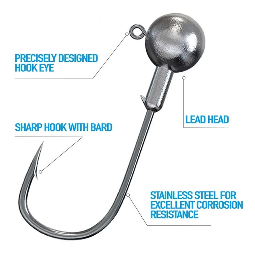 Installation facile à attraper 50 pièces tête gabarite pour hameçons de ...
