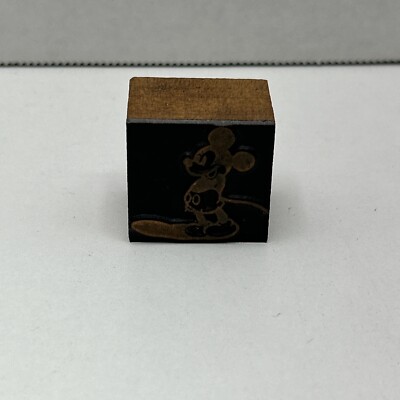 VINTAGE DISNEYANA DISNEY MICKEY MOUSE WOOD & COPPER PRINTING BLOCK ...