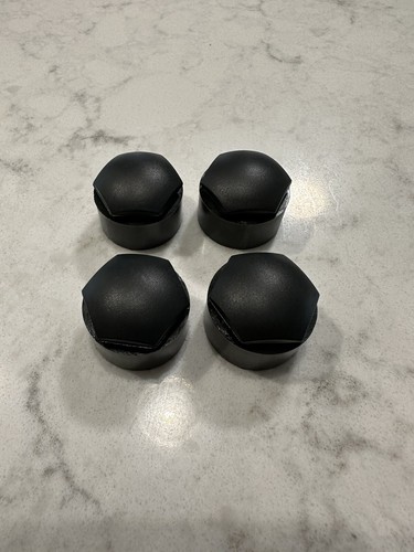 (4) NEW GENUINE AUDI WHEEL LOCK LUG BOLT CAPS - FLAT BLACK - PART #4M0 ...