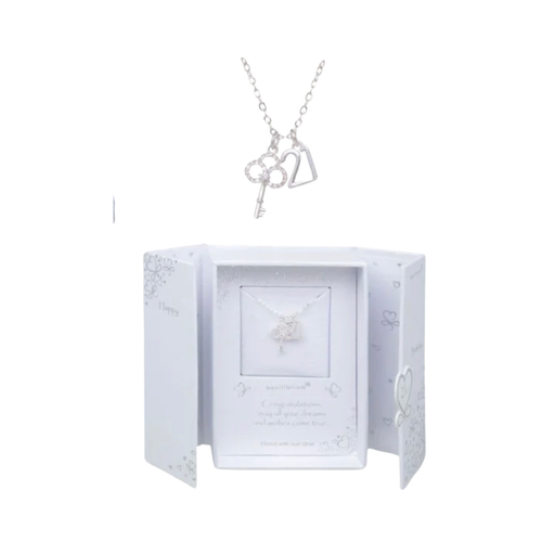 21st Birthday Keepsake Key Silver Plated Necklace Gift Boxed ...