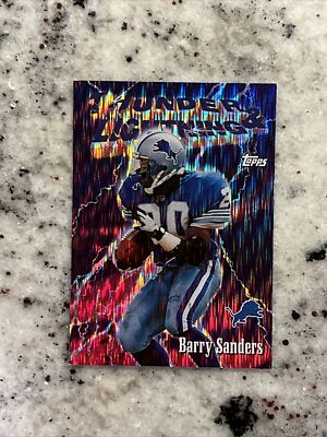 Barry Sanders Topps 1997 Thunder & Lightning Football Card #6 Detroit ...