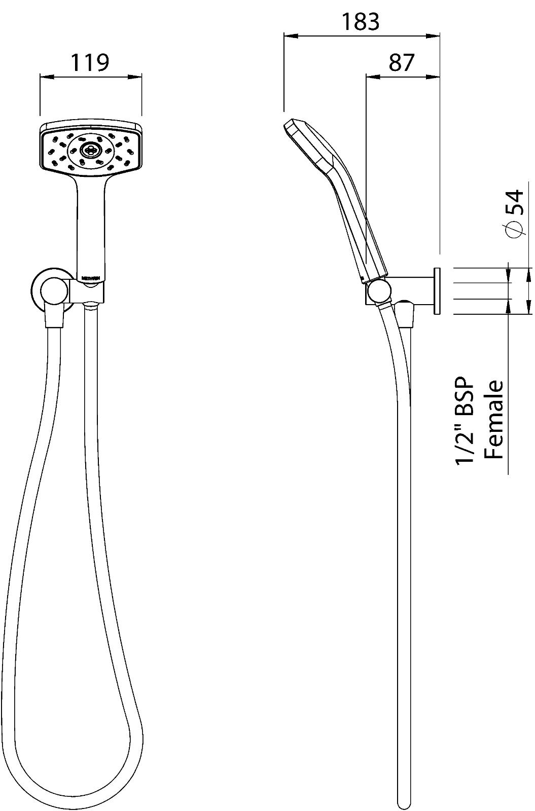 Methven Waipori Satinjet Hand Shower on Bracket Chrome WAWOBCPWHAU | eBay