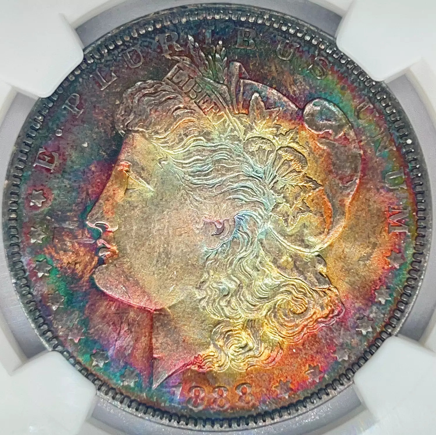 1888-O $1 NGC MS65 Rainbow Toned Morgan Silver Dollar 1776266-003 | eBay