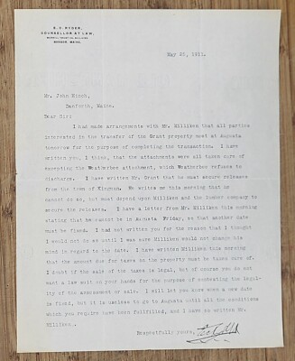 1912 Letterhead Maine Bangor EC Ryder Lawyer | eBay