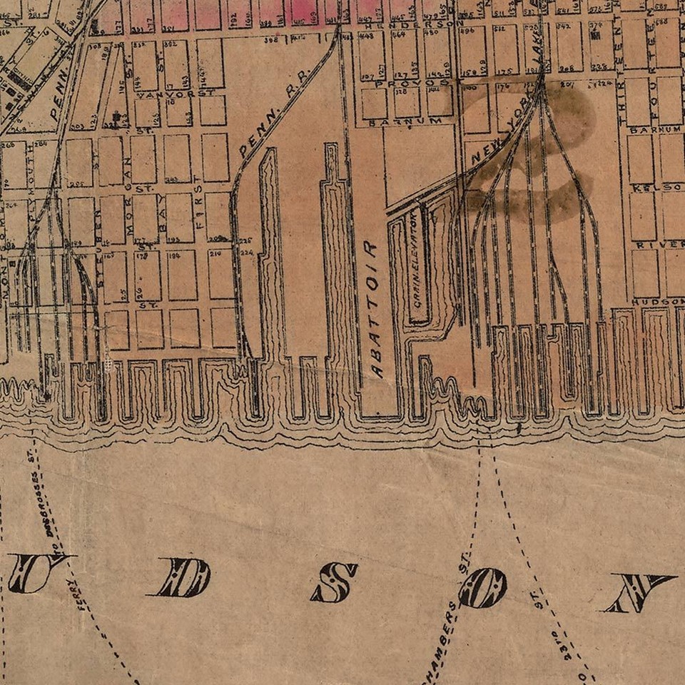 Map of New Jersey City & environs, Hudson County, NJ circa 1879 by ...