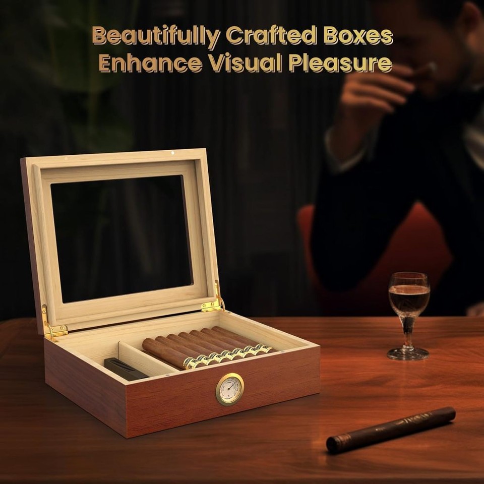 Cigar Humidor Cigar Box Cigar Storage Box Small Table Top Humidors 20 ...