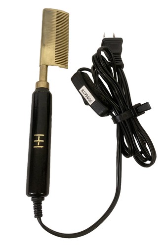 EBO Electrical Straightening Pressing Comb Curved Gold Black Electric ...