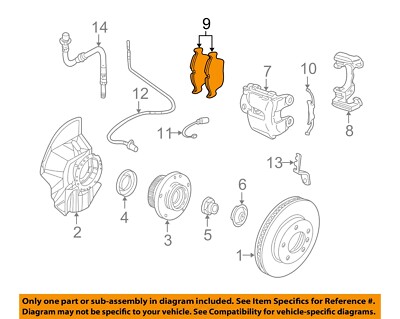 BMW OEM 92-08 318i Front Suspension Brake Components-Brake Pads ...