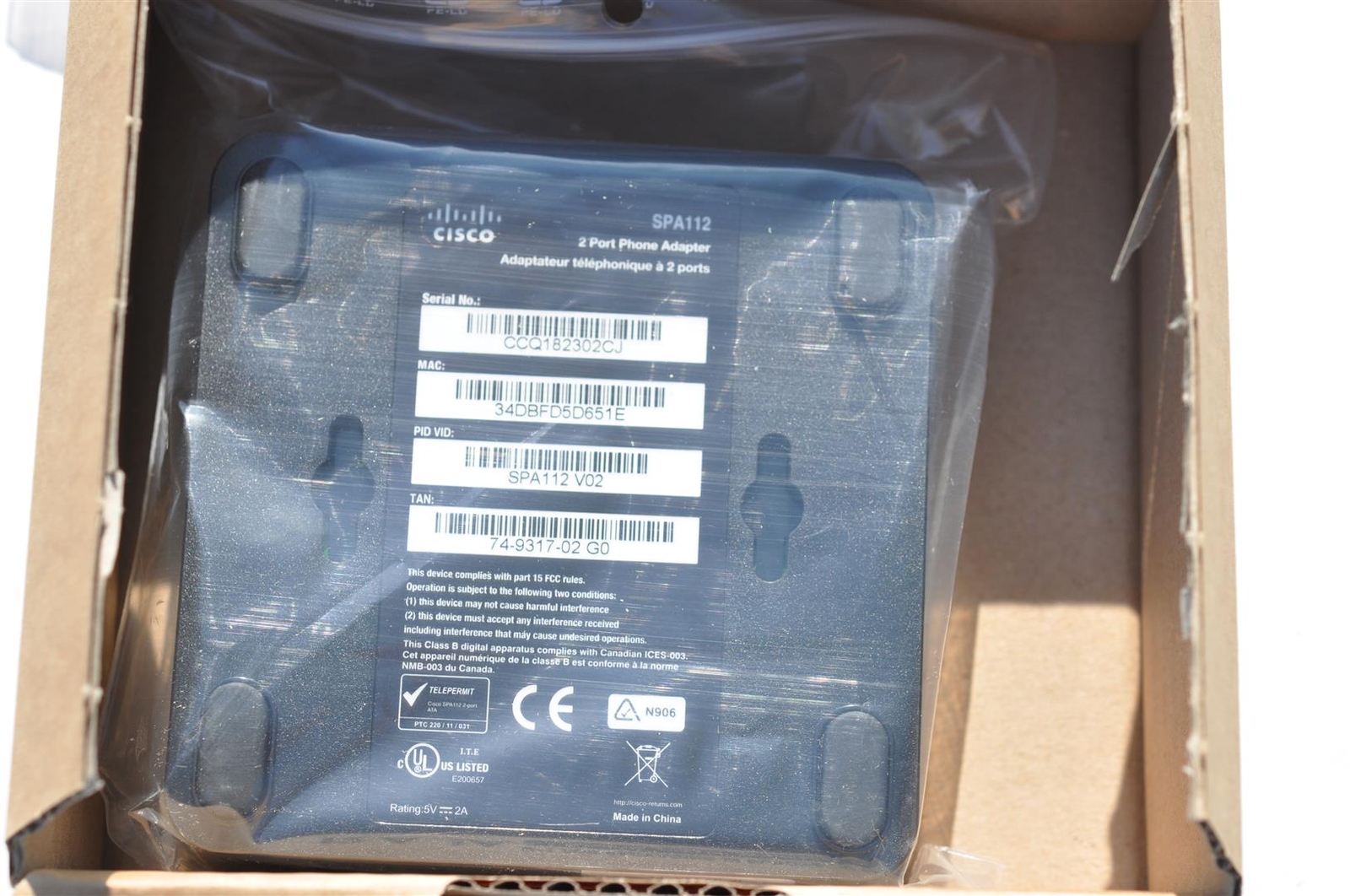 Cisco SPA112 VoIP Analog Telefonadapter mit 2 FXS Ports *UNLOCKED ...