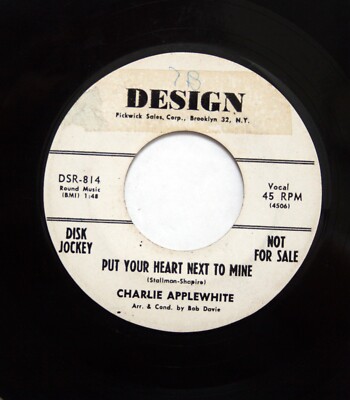 CHARLIE APPLEWHITE Teen Pop PROMO Your Heart Next To Mine/Saturday's ...