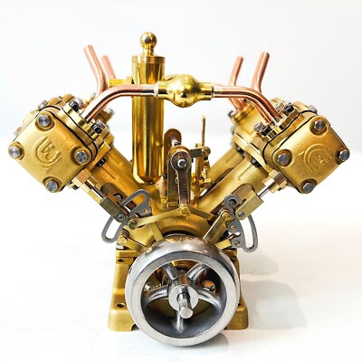 V4 Brass Steam Engine CNC 0.05HP 2800RPM - High-Torque RC Boat ...