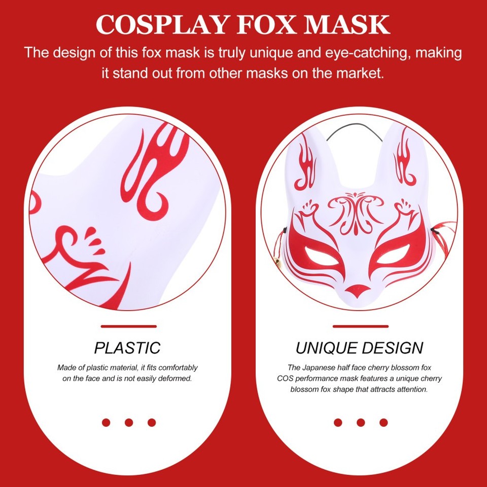 Animal Mask Cosplay Party Mask Masquerade Party Fox Mask Half Face ...