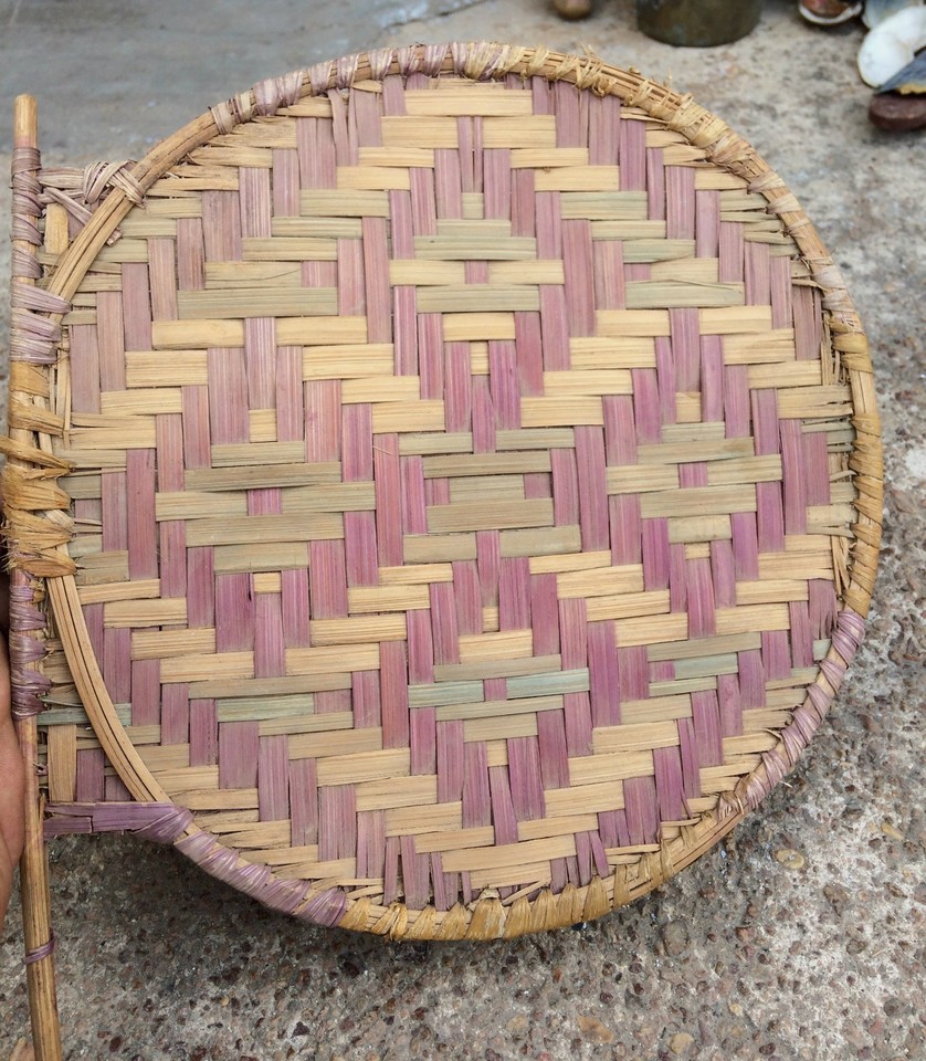 Vintage Straw Woven Tribal Hand Fan W767 | eBay