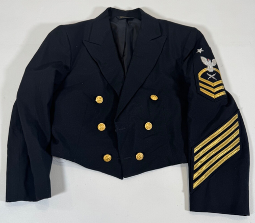 USN US Navy Master Chief Mess Dress Uniform Black Jacket w/Buttons 38 ...