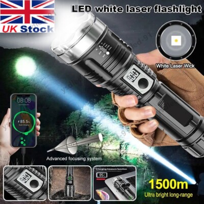 Most Powerful LED Flashlight 9900000LM Zoom USB Rechargeable Super ...