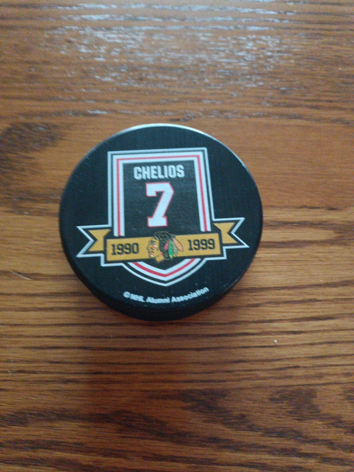Chris Chelios Jersey Retirement Night Puck Blackhawks Red Wings 2/25/24 ...